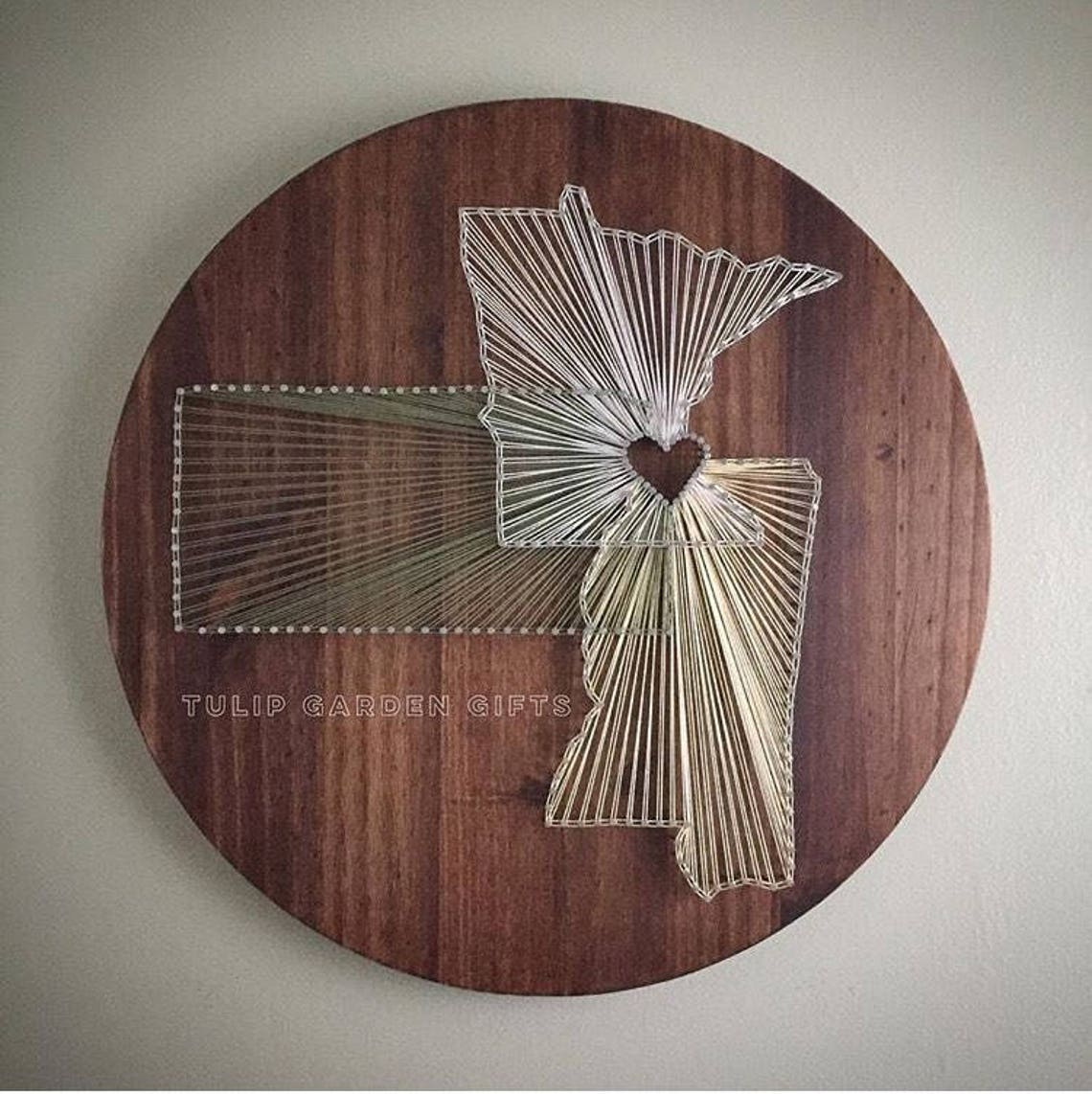 Large Three State String Art Round 3 State String Art Triple - Etsy