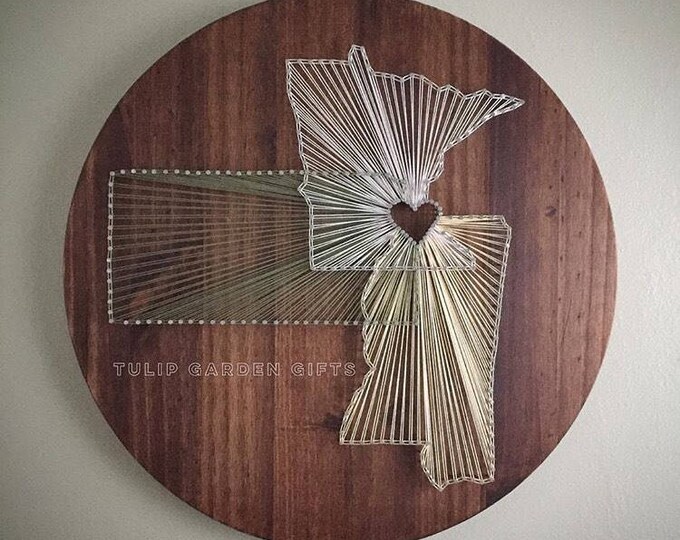Large Three State String Art Round, 3 State String Art, Triple State ...
