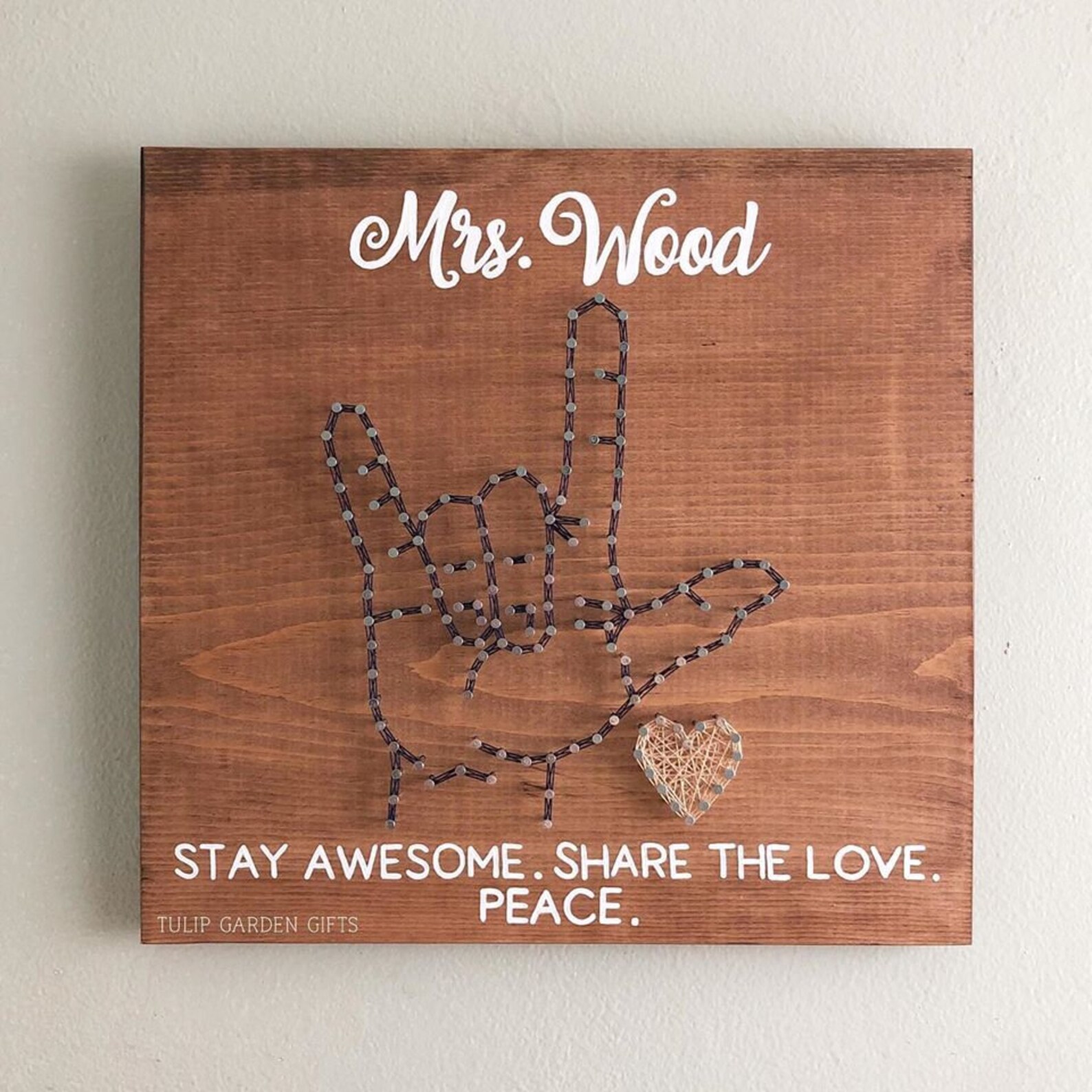 ASL String Art American Sign Language String Art ASL Decor - Etsy