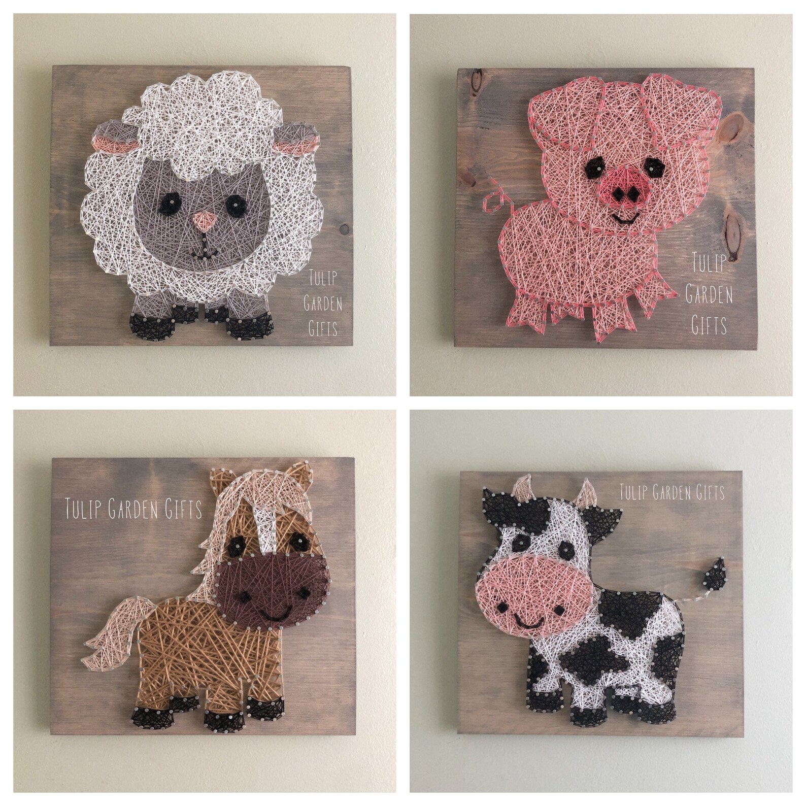 Farm Animal String Art Baby Farm Animals Farm Nursery Decor - Etsy