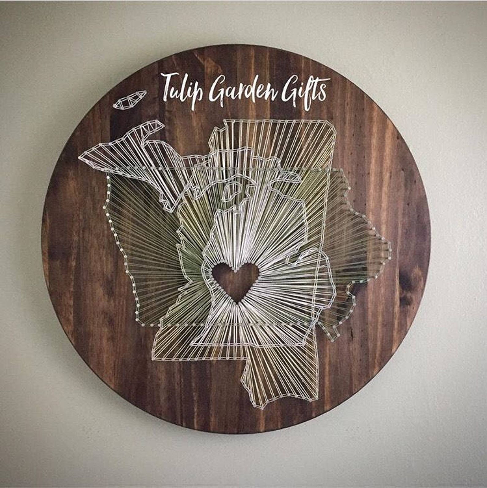 Large Three State String Art Round 3 State String Art Triple - Etsy