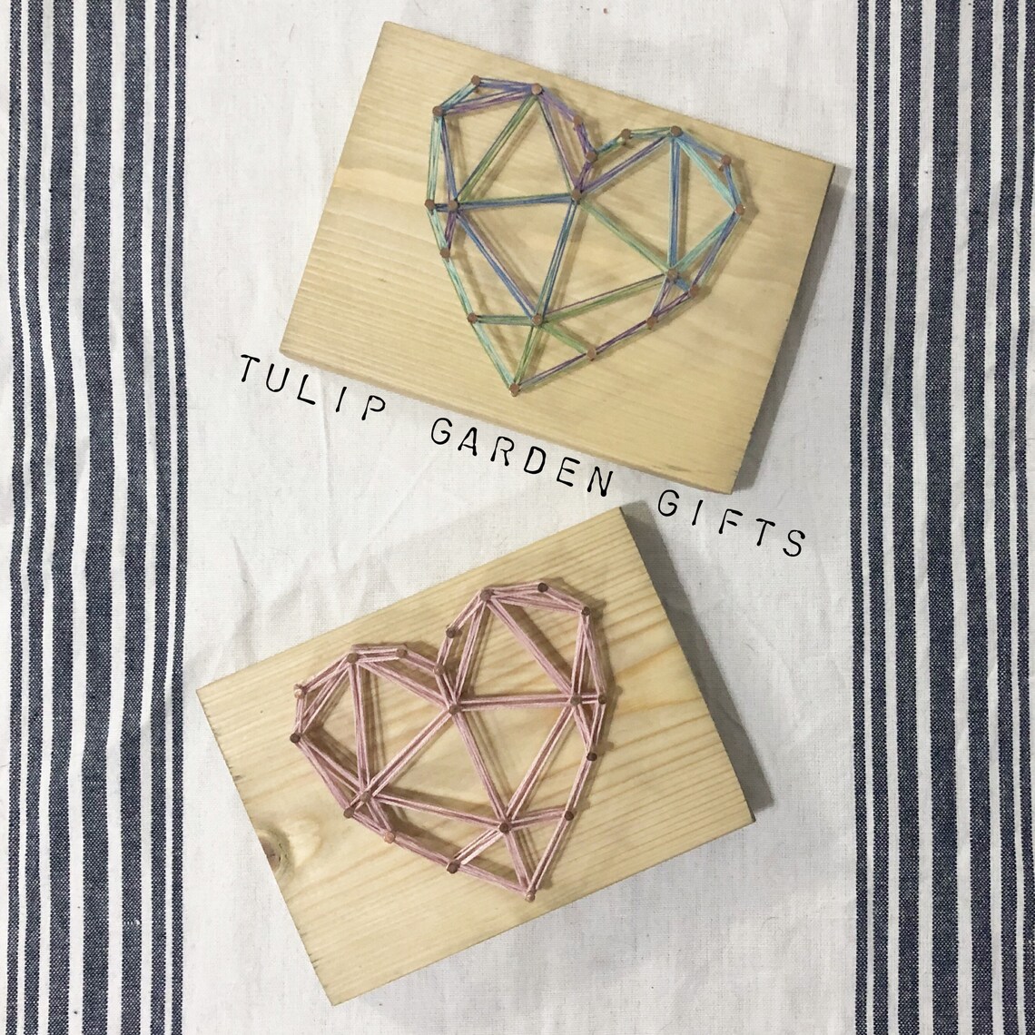 Geometric Heart String Art Mini Geo Heart String Art Mermaid | Etsy