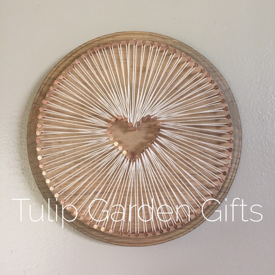 Round Plaque String Art Heart Inside a Circle Circle String - Etsy