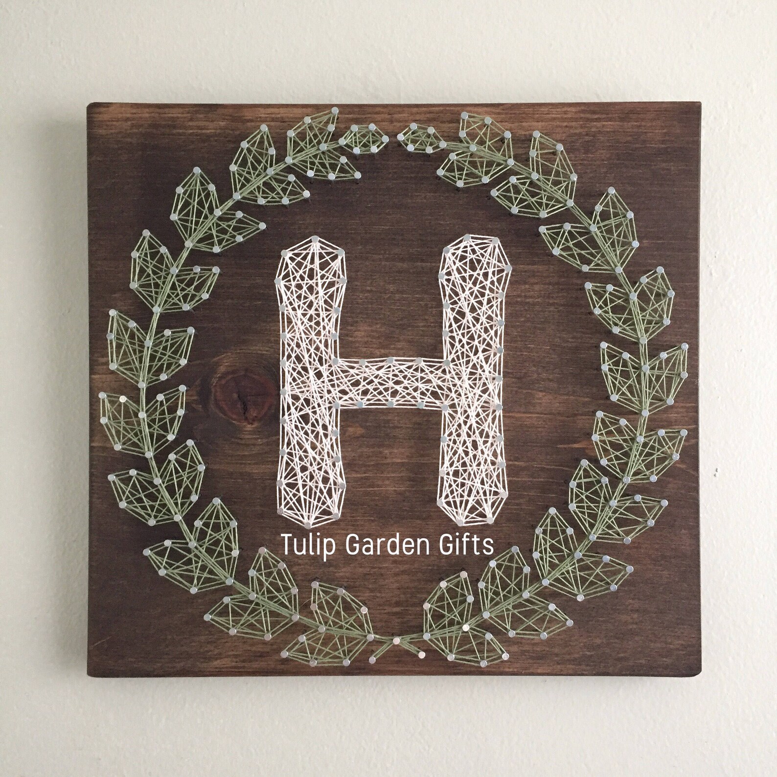Laurel Wreath Monogram String Art String Art Letter String - Etsy