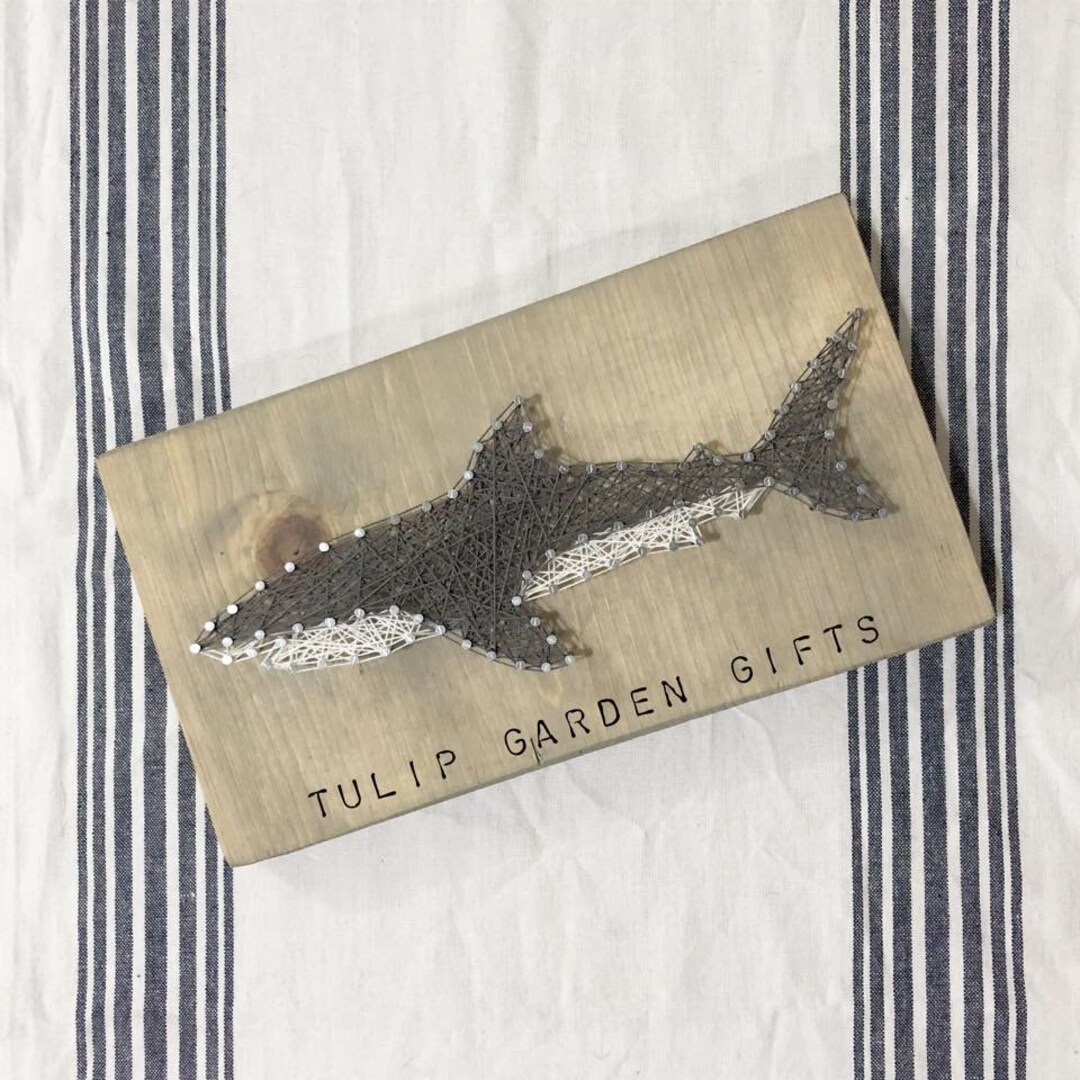 Shark String Art Great White Shark String Art Shark Bedroom - Etsy