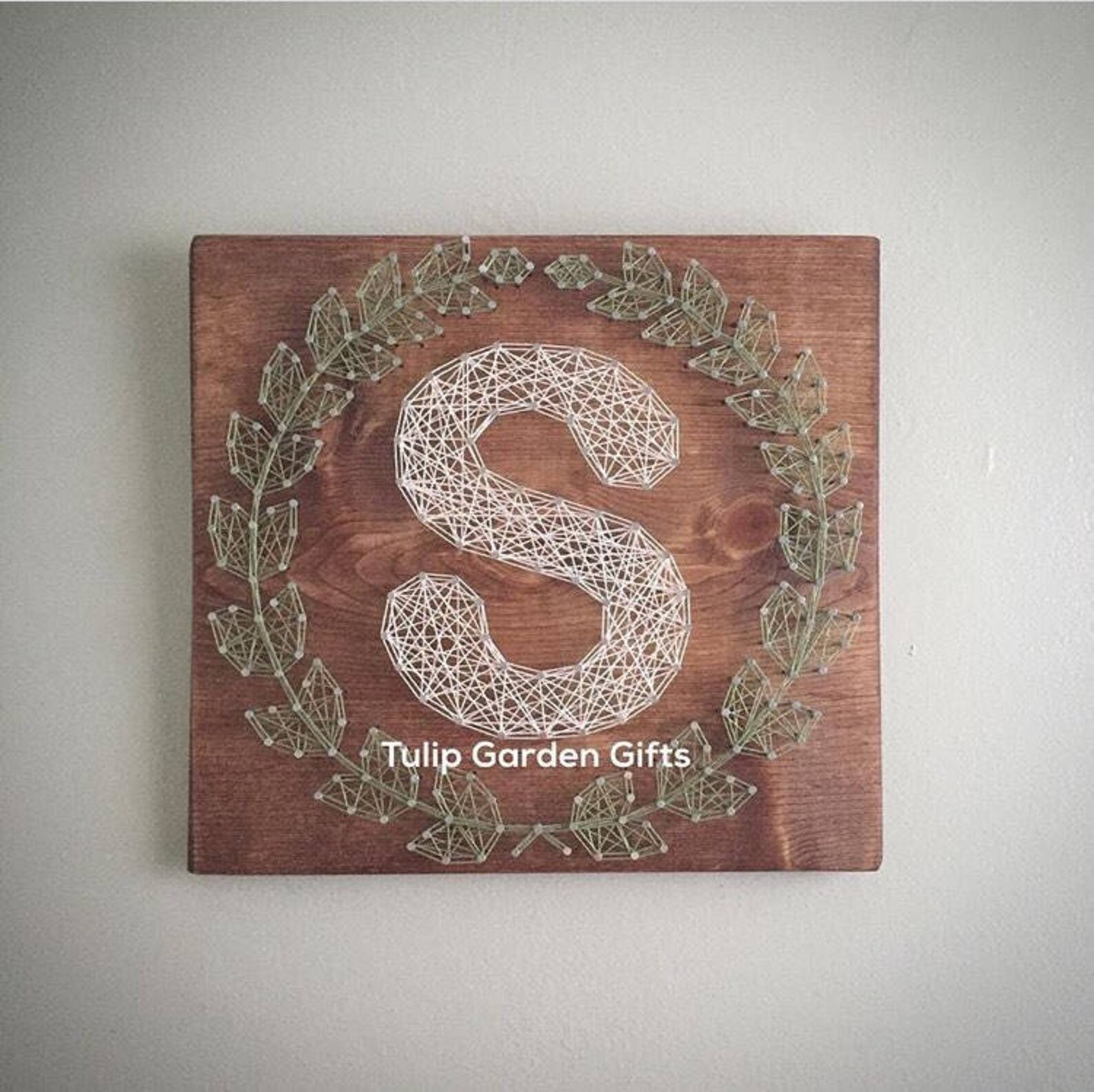 Laurel Wreath Monogram String Art String Art Letter String - Etsy