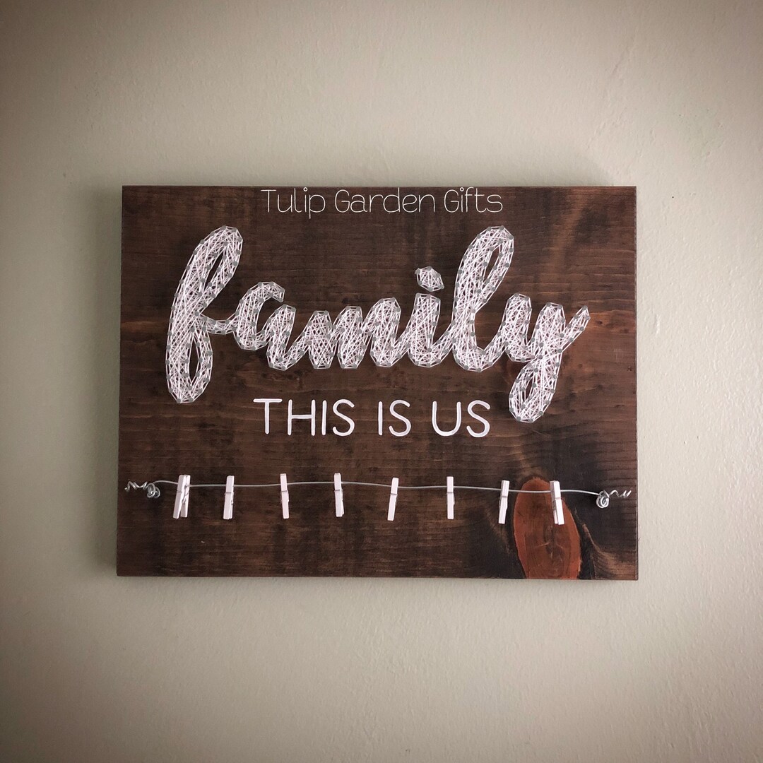 Family This is Us String Art Photo Display, Family Photo Wire Display ...