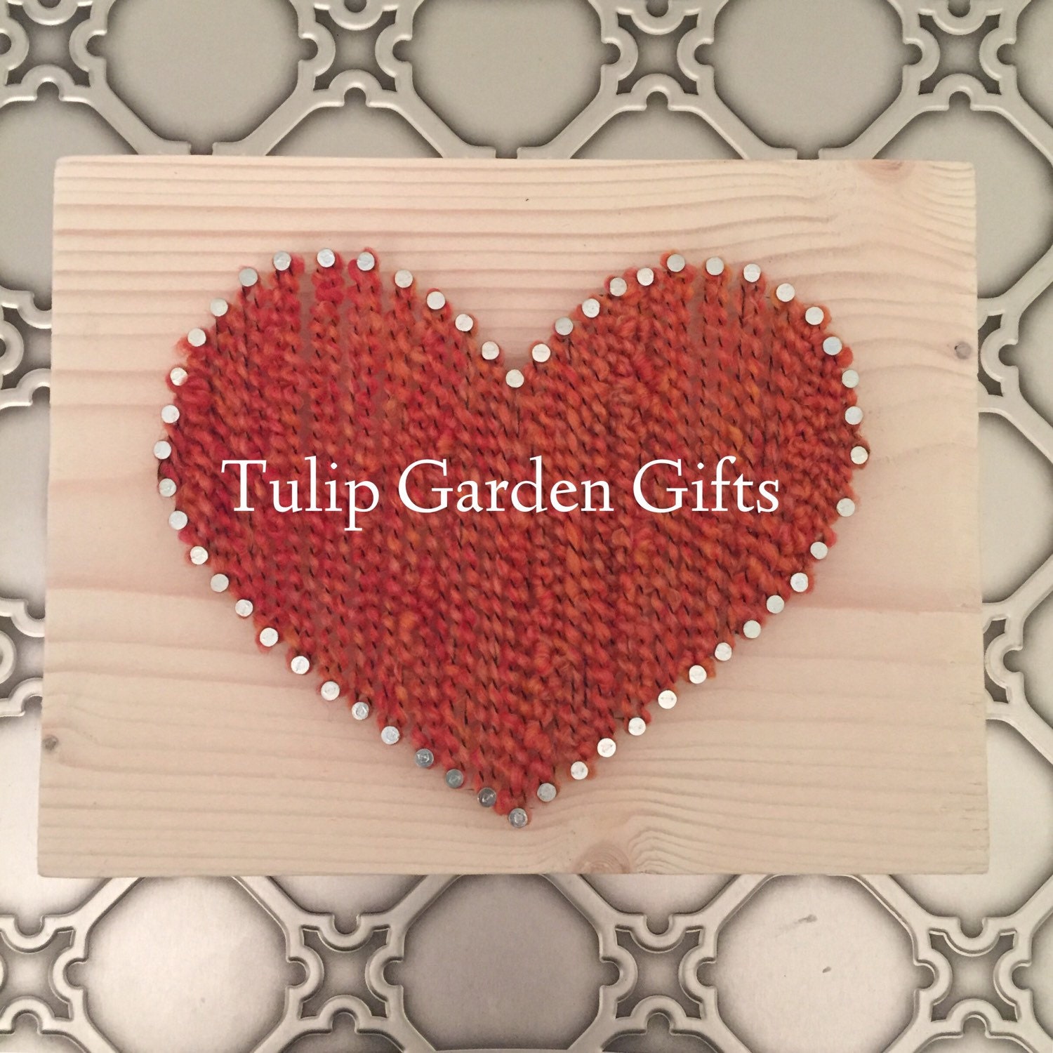 Mini Heart on Fire String Art Wood Block Heart String Art - Etsy