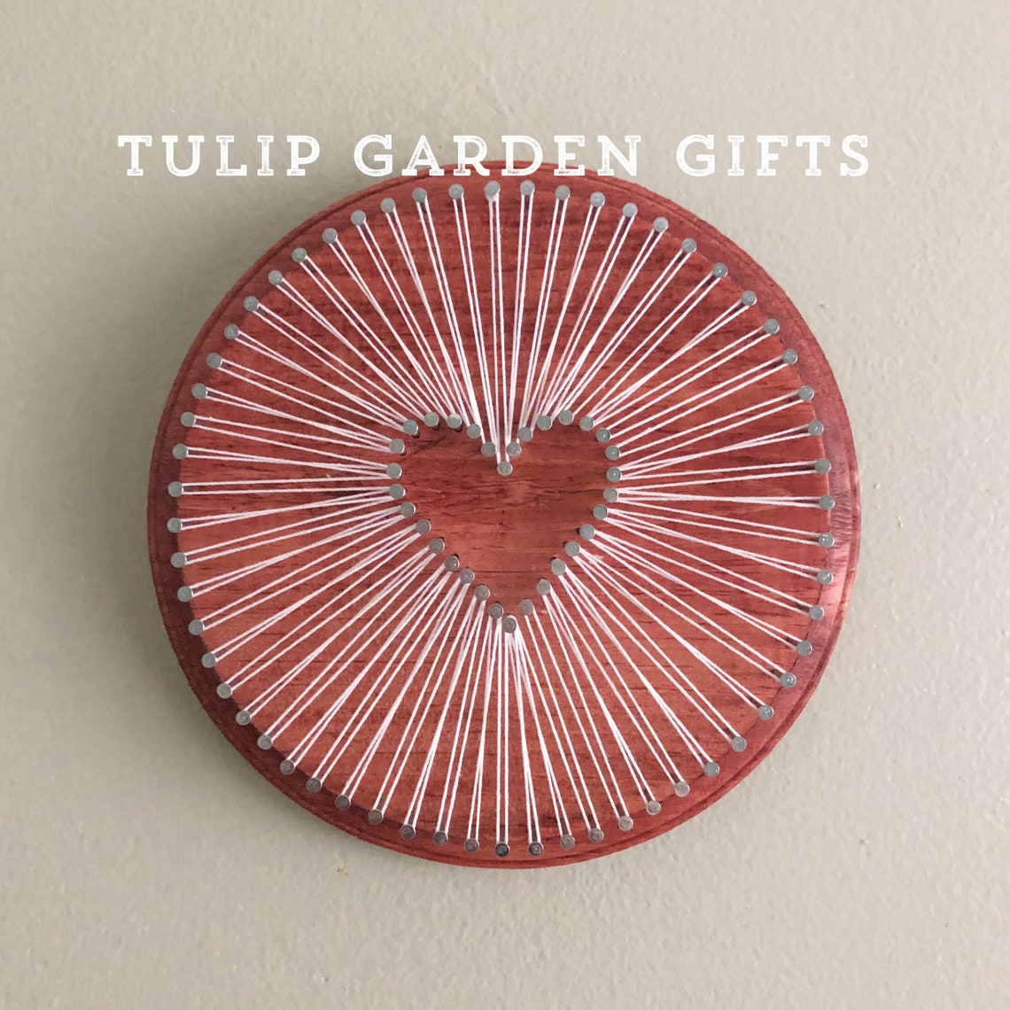Round Plaque String Art Heart Inside a Circle Circle String - Etsy