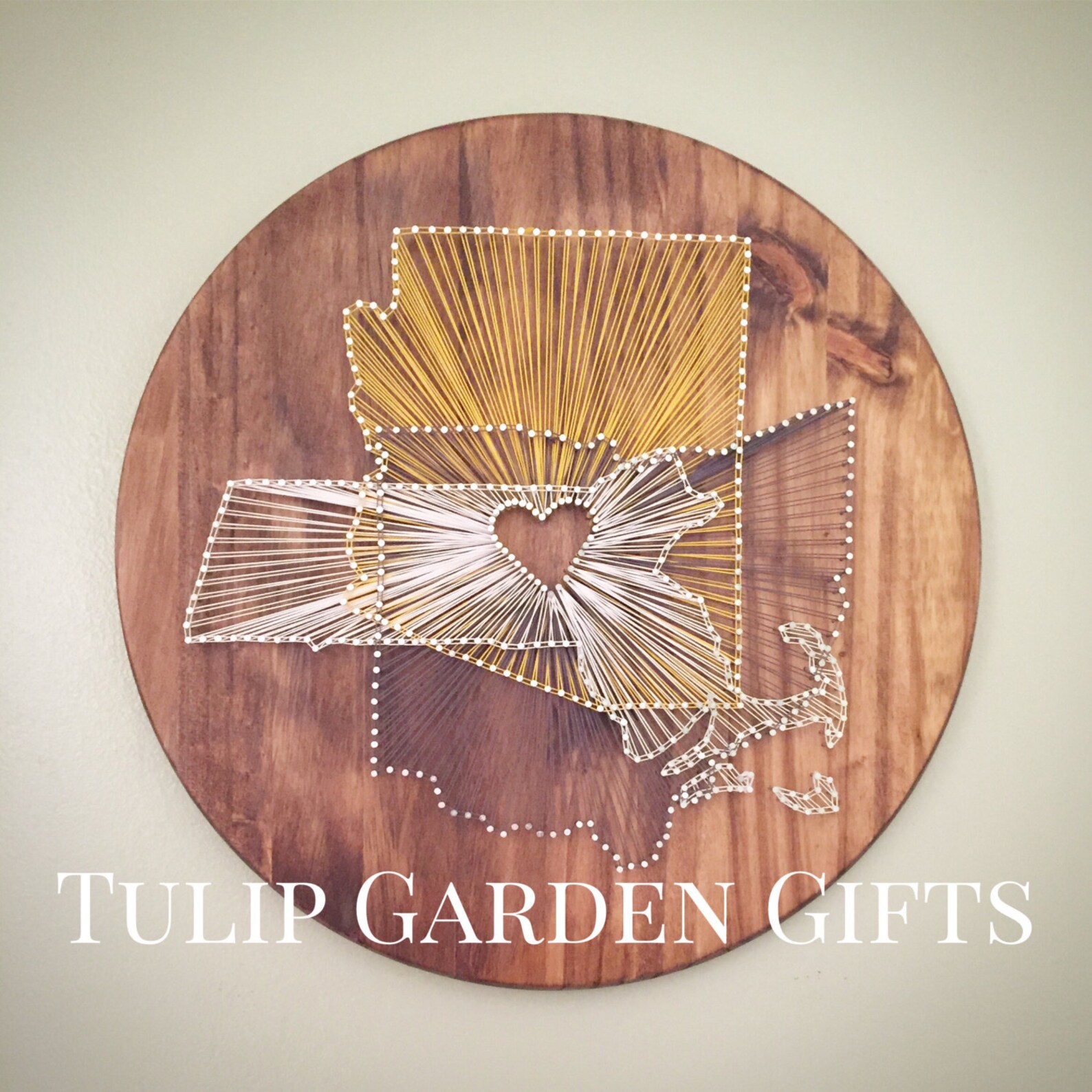 Large Three State String Art Round 3 State String Art Triple - Etsy