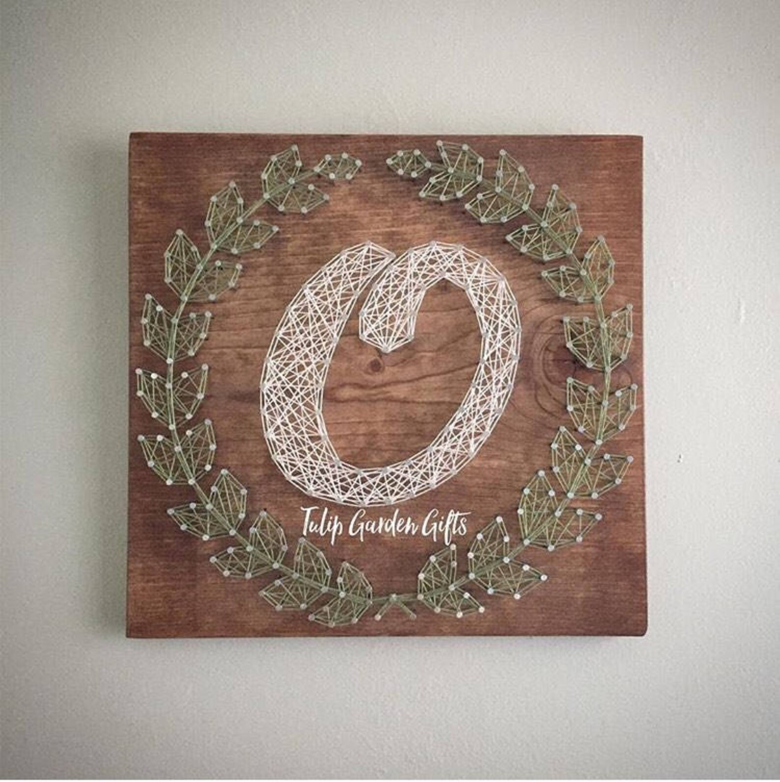 Laurel Wreath Monogram String Art String Art Letter String - Etsy