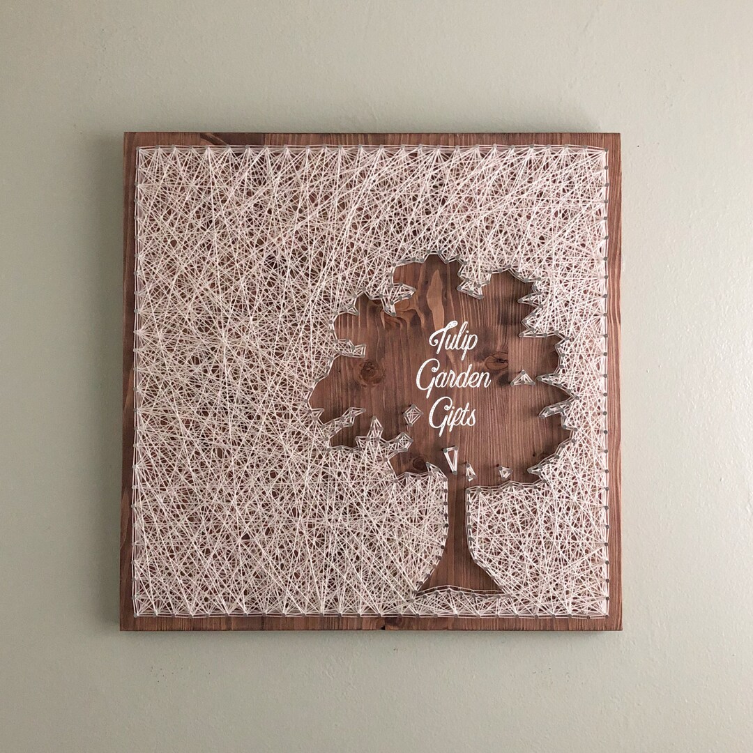 Large Inverted Tree String Art, String Art Tree, Tree String Art ...