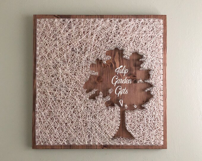Large Inverted Tree String Art, String Art Tree, Tree String Art ...