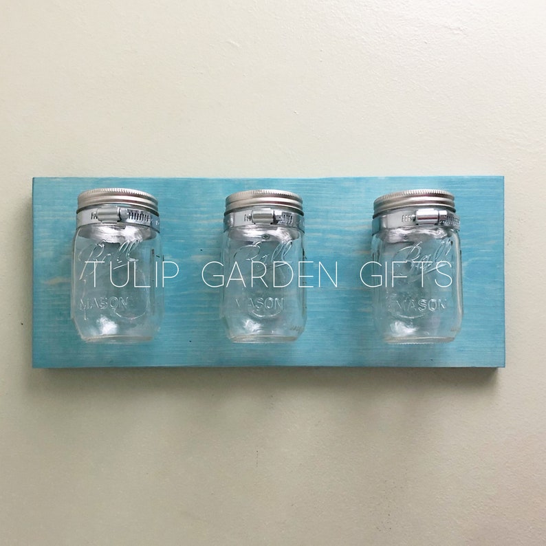 Mason Jar Wall Organizer Farmhouse Mason Jar Caddy Bathroom | Etsy