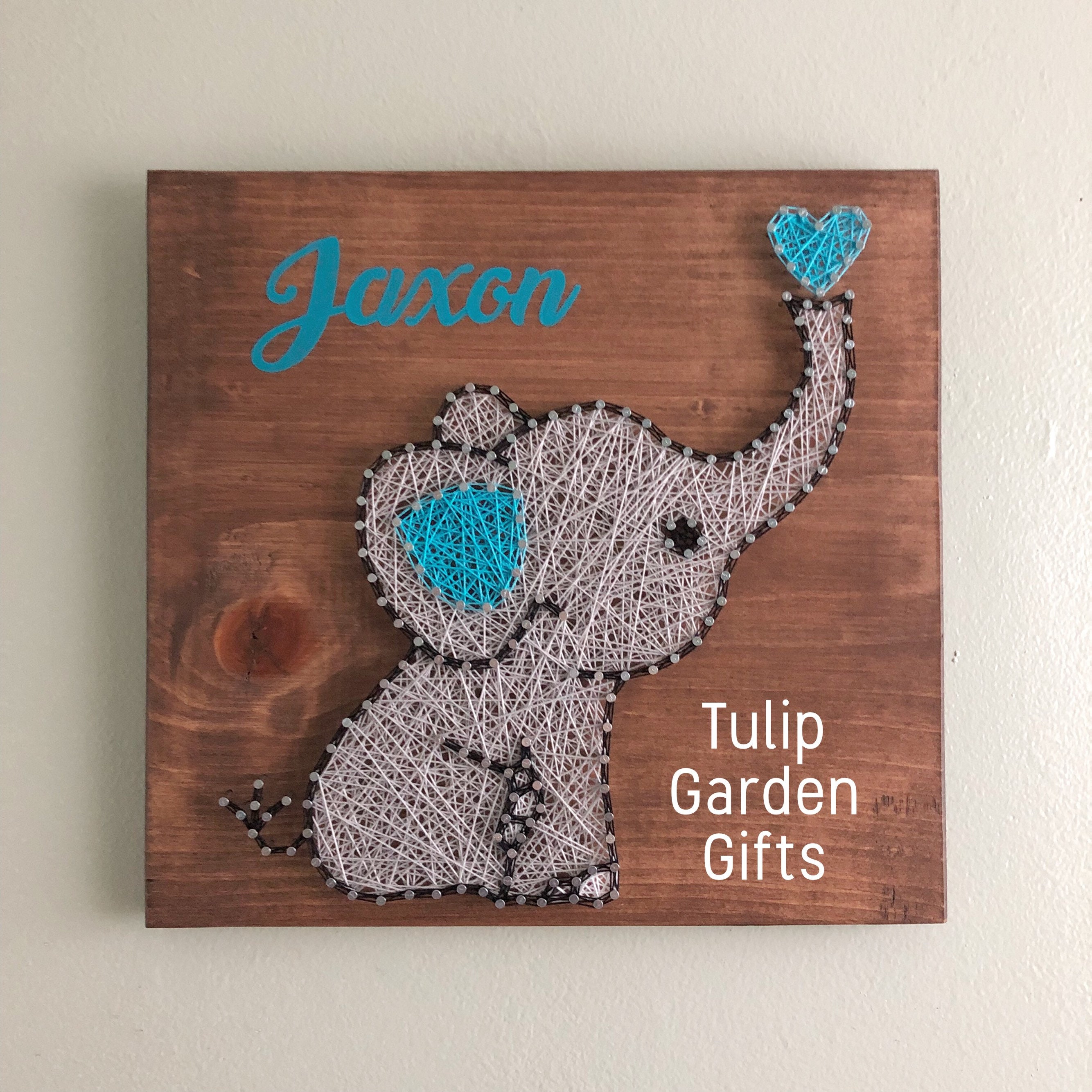 Baby Elephant String Art Baby Name Nursery Decor Elephant - Etsy Canada