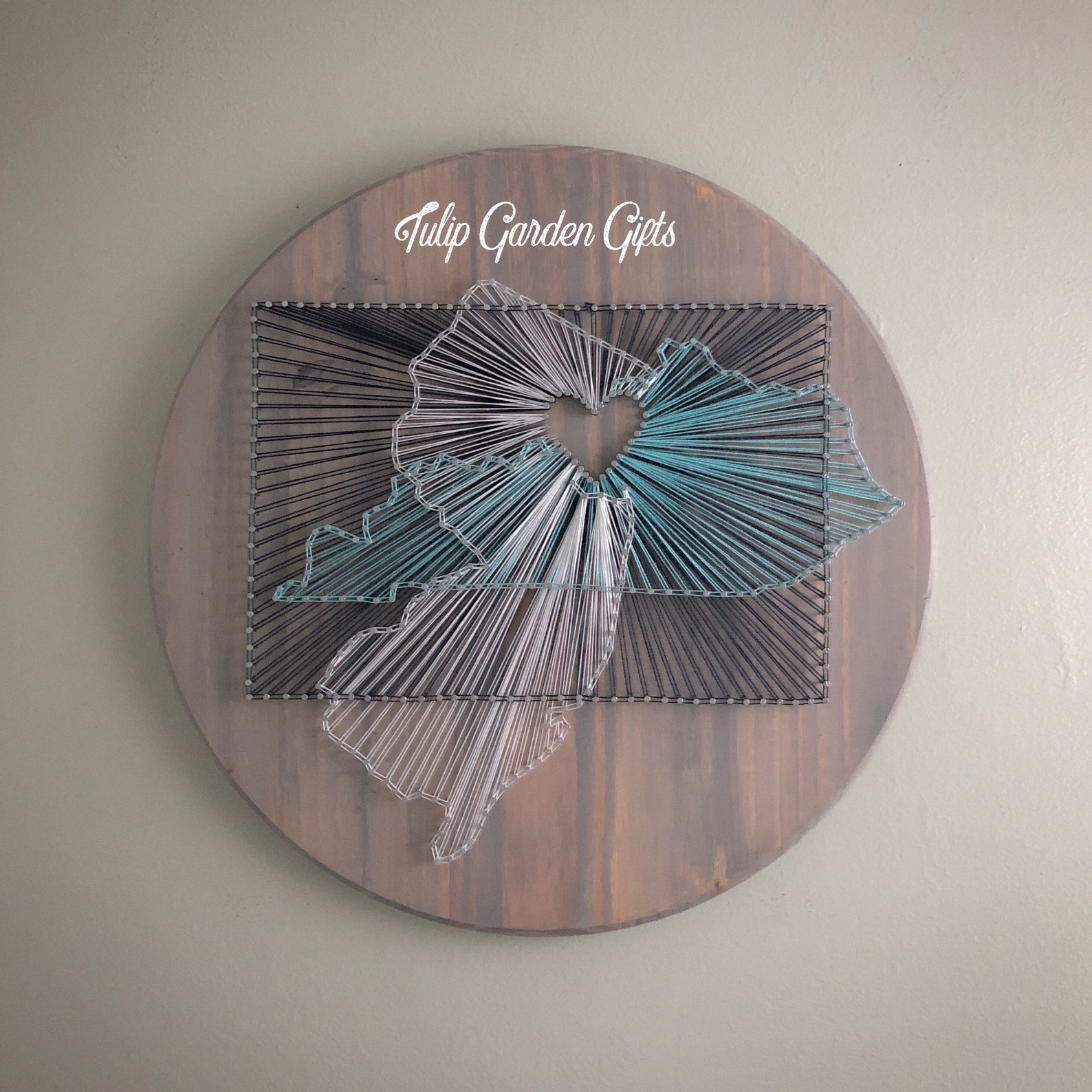 Large Three State String Art Round 3 State String Art Triple - Etsy