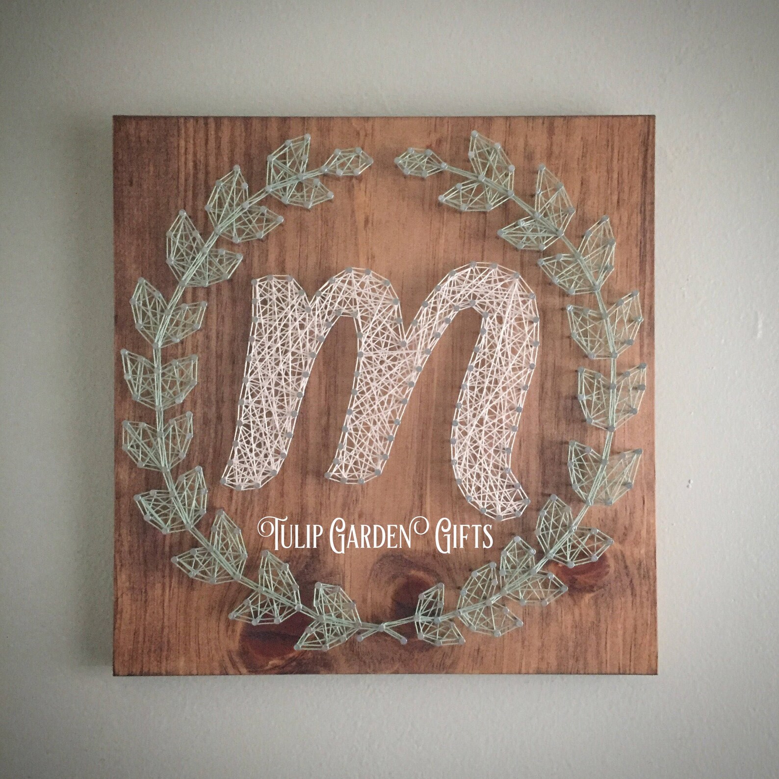Laurel Wreath Monogram String Art String Art Letter String - Etsy
