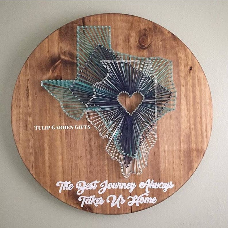 Large Three State String Art Round 3 State String Art Triple - Etsy