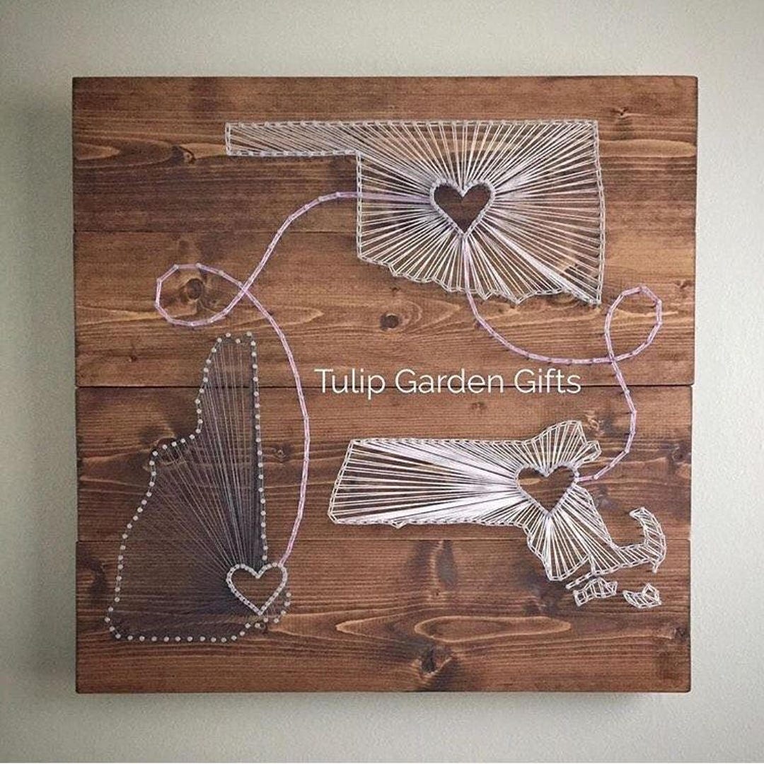 Large 3 State String Art Wooden Sign Three State String Art - Etsy
