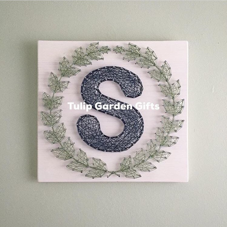 Laurel Wreath Monogram String Art String Art Letter String | Etsy