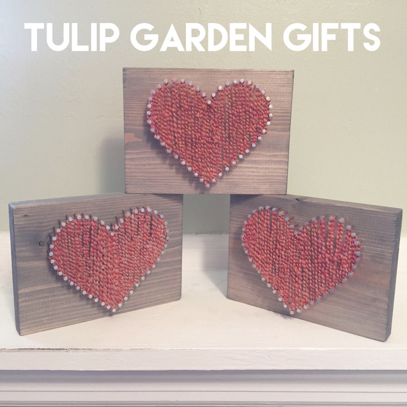 Mini Heart on Fire String Art Wood Block Heart String Art - Etsy