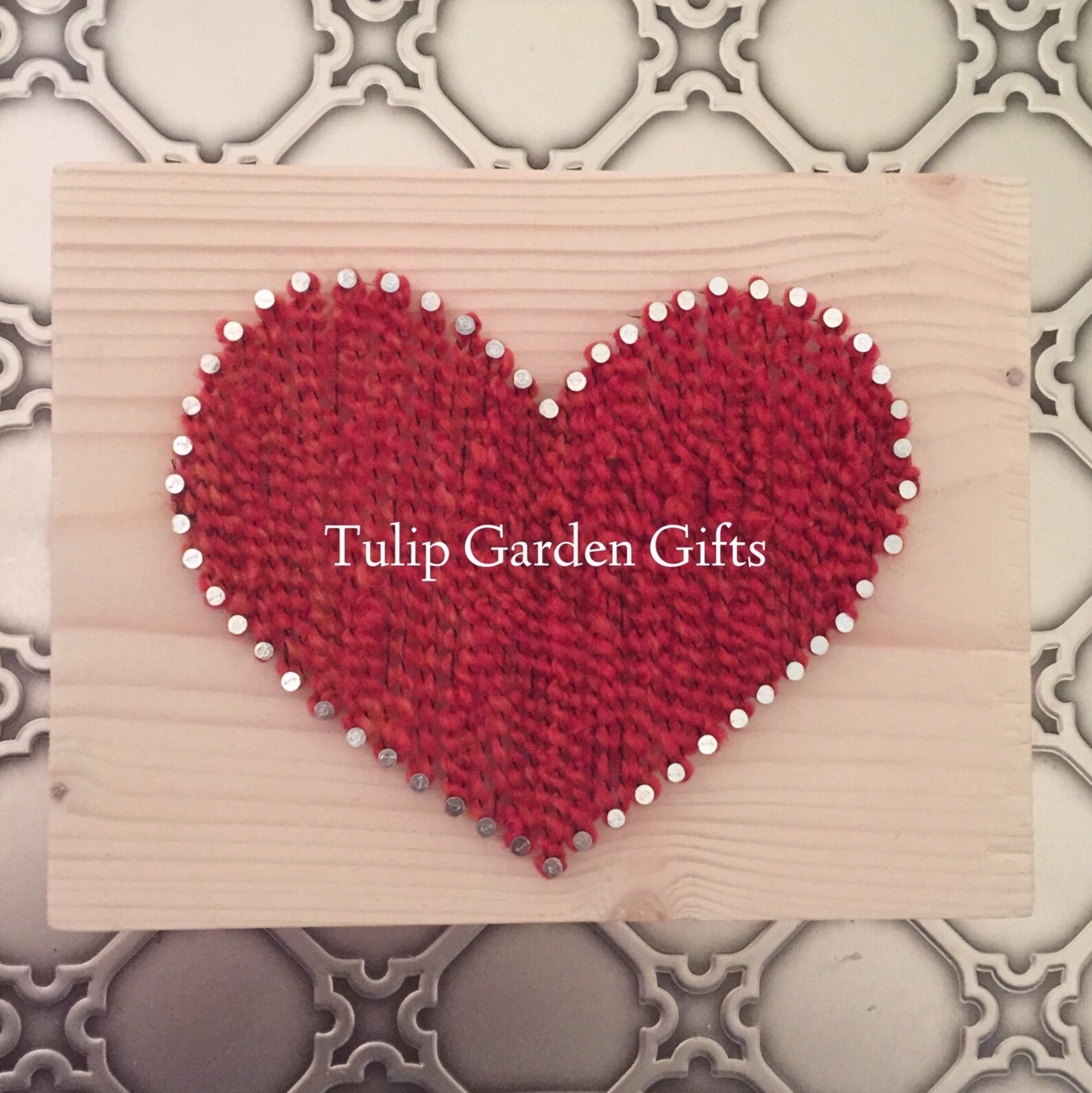 Mini Heart on Fire String Art Wood Block Heart String Art - Etsy