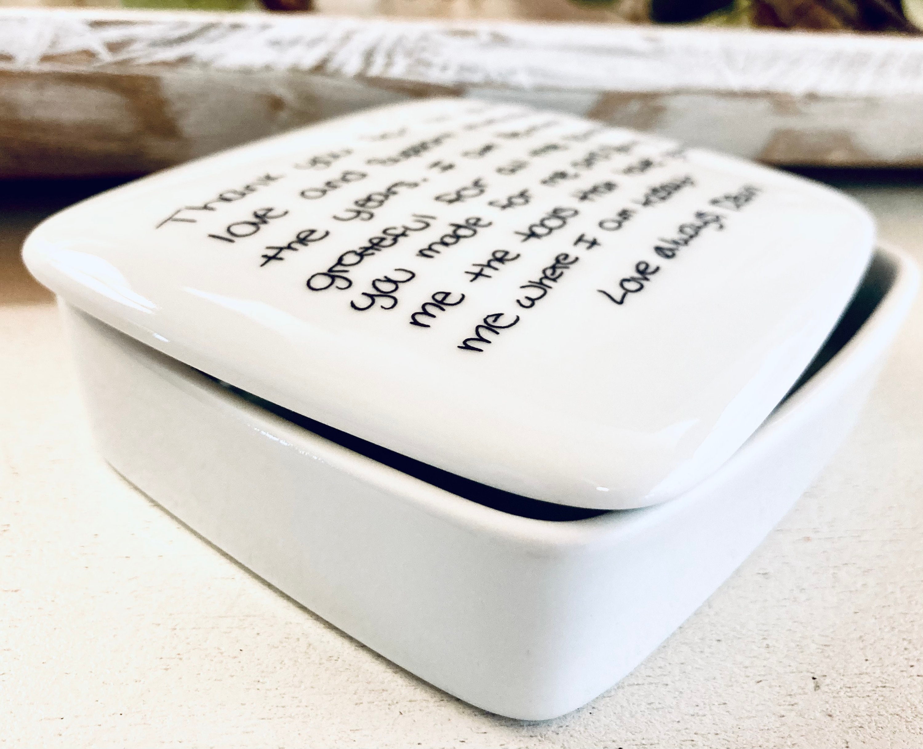 Handwritten Letter Box : Message on top of box Wedding Thank | Etsy