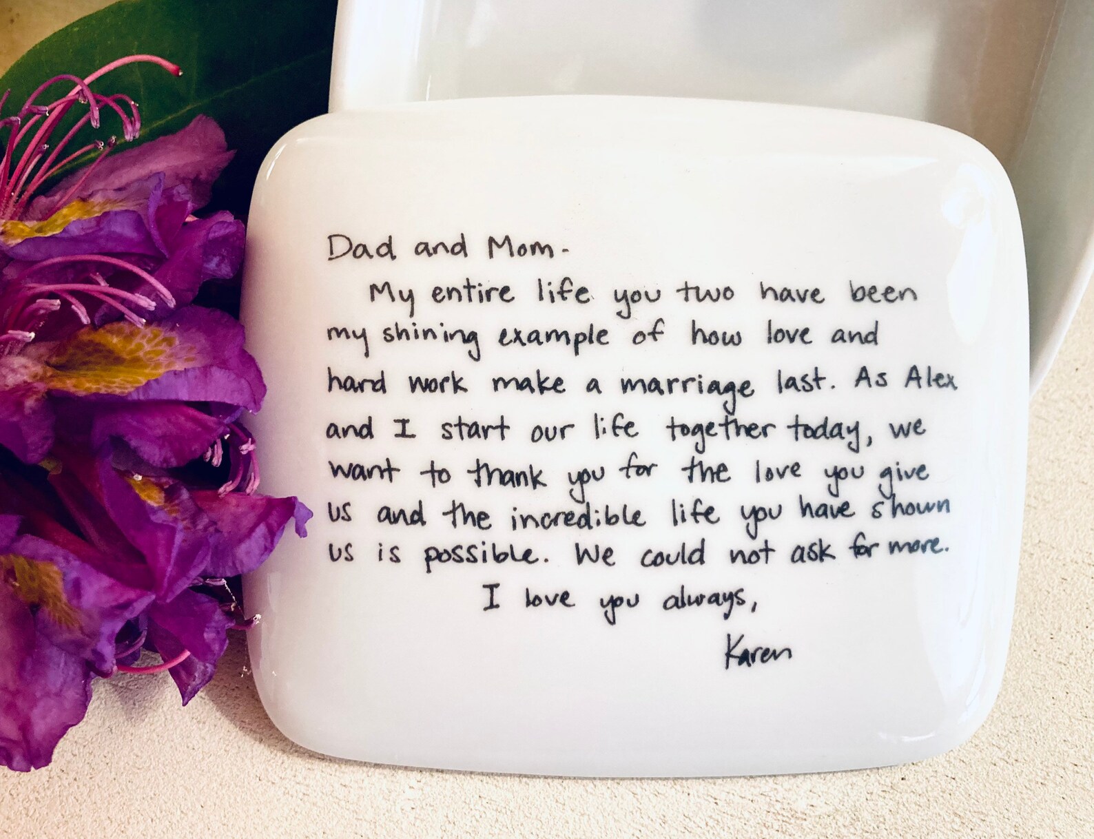 Handwritten Letter Box : Message on Top of Box Wedding Thank - Etsy