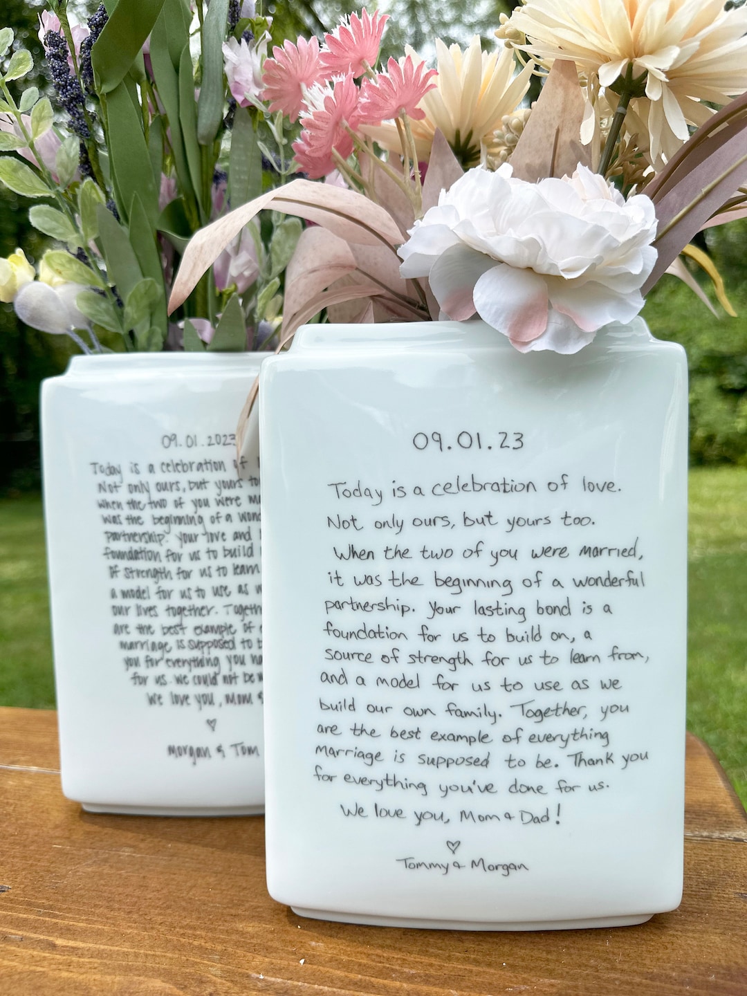 Letter Vase, Your Handwritten Letter on a Vase. Wedding, Anniversary ...