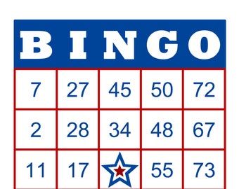 Red White Blue Bingo | Etsy