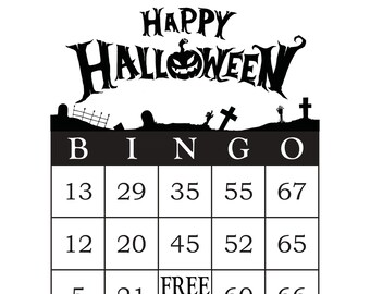 Halloween Bingo Cards 1000 Cards 2 per Page Immediate Pdf | Etsy