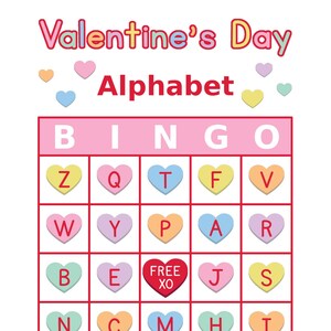 100 Valentines Day Alphabet Bingo Pdf Download 1 per Page - Etsy