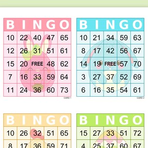100 Easter Bingo Cards Pdf Download 1 2 and 4 per Page - Etsy