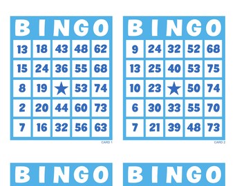 Blue Bingo Cards | Etsy