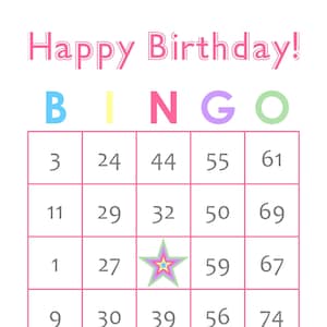 100 Birthday Bingo Cards Pdf Download 1 per Page 75 Call - Etsy