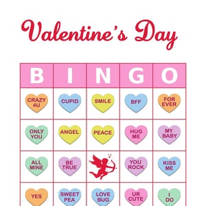 1000 Valentines Day Bingo Cards Pdf Download 1 per Page 36 - Etsy