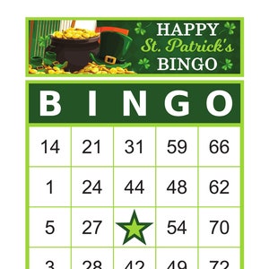100 St. Patrick's Day Bingo Cards 1 per Page Instant - Etsy