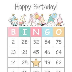 100 Birthday Bingo Cards Pdf Download 1 per Page Instant - Etsy