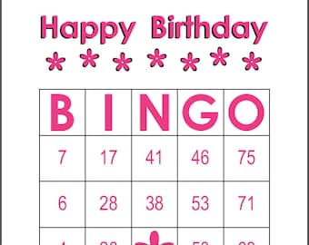 30 Birthday Printable Bingo Cards Instant Download Pink - Etsy