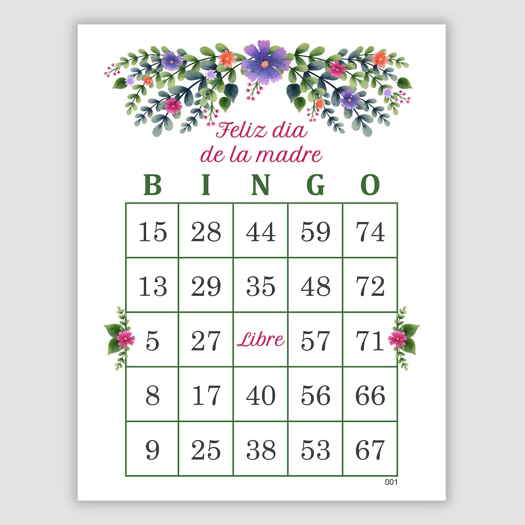 300 Mother's Day Bingo Cards Pdf Download, 1 and 2 per Page, 75 Call ...