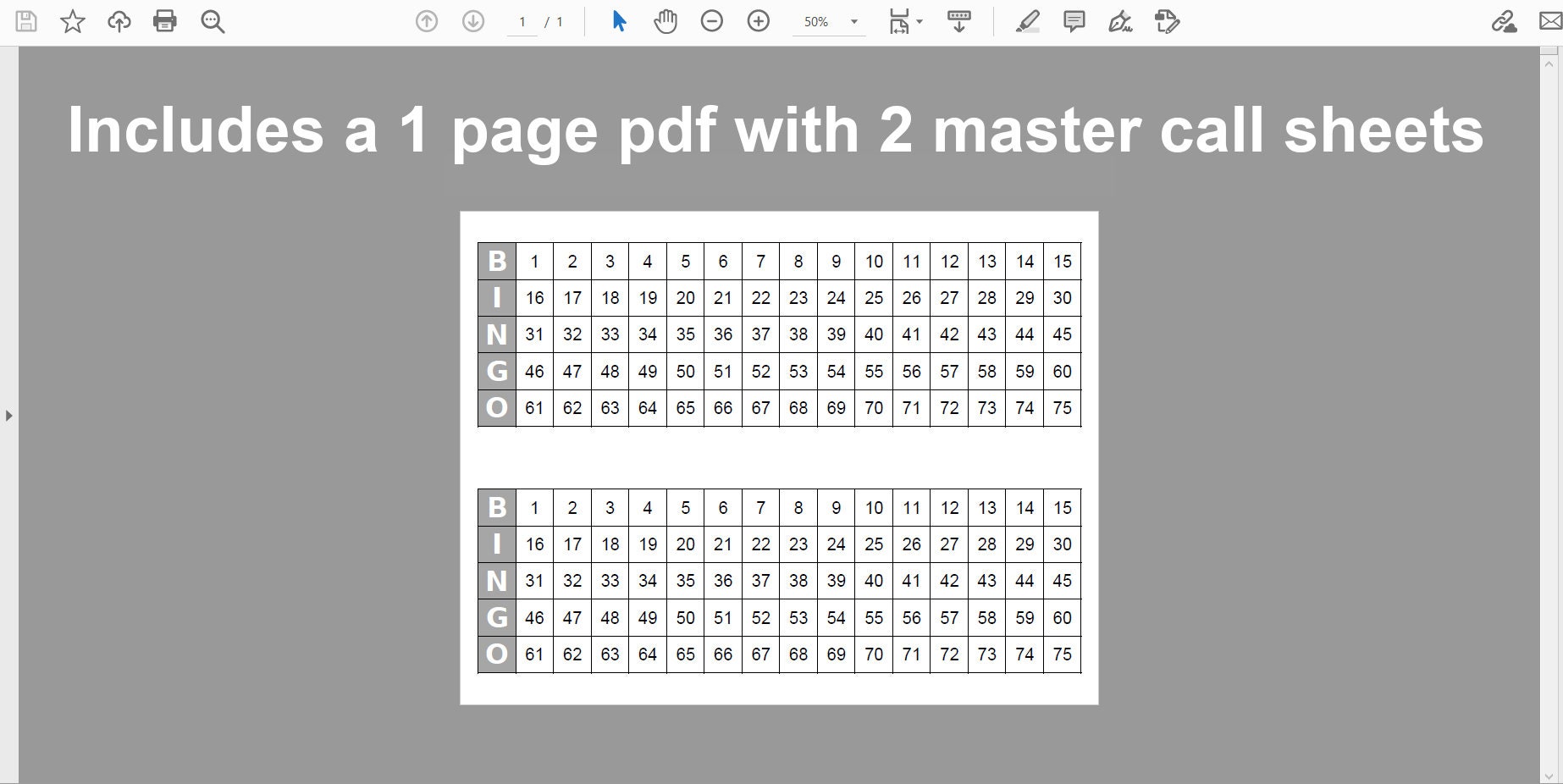 Printable Bingo Calling Cards Pdf Download, 75 Cards, 9 per Page ...