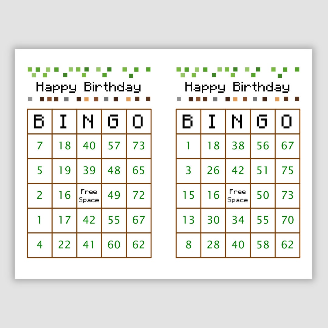 200 Birthday Bingo Cards Pdf Download, 2 per Page, 75 Call, Instant ...