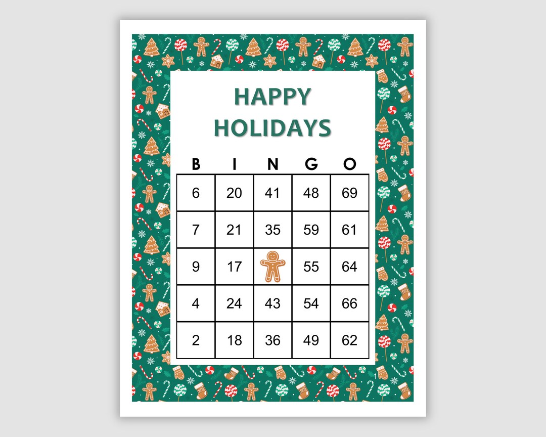 200 Holiday Bingo Cards 1, 2, and 4 per Page, Instant Printable Fun ...