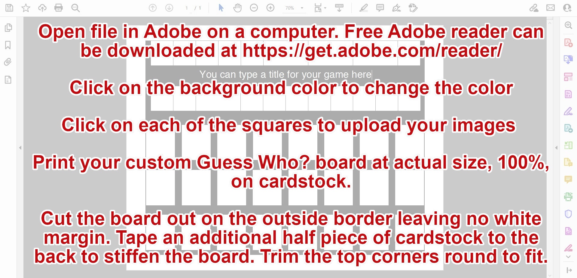 Guess Who Adobe Template, Make Your Own Custom Guess Who 2.0 Game ...