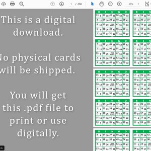 1000 Double Bingo Cards Pdf Download, 1, 2, and 4 per Page, Instant ...