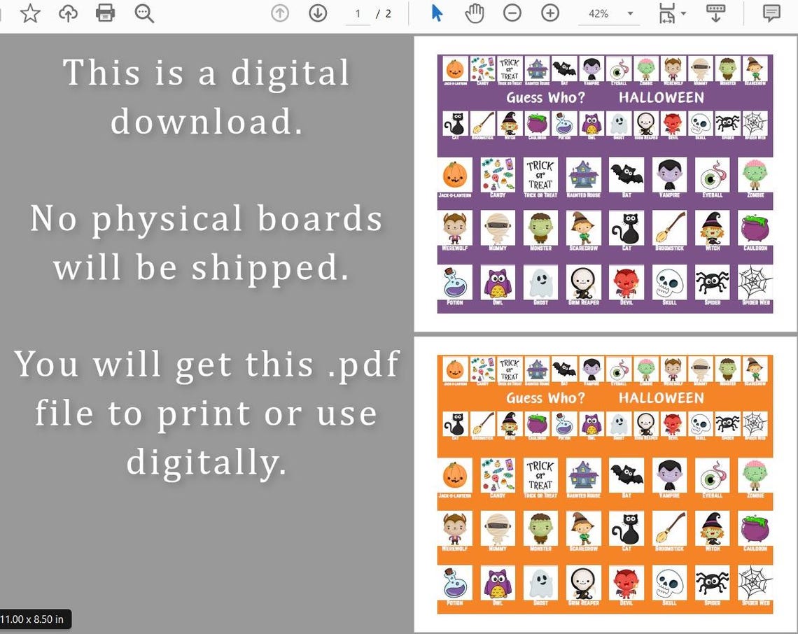 Halloween Guess Who 2.0 Printable Game Boards Halloween Printable Game ...