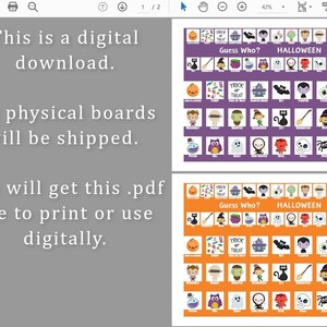 Halloween Guess Who 2.0 Printable Game Boards Halloween Printable Game ...