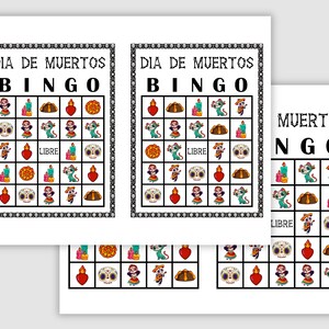 50 Día De Muertos Picture Bingo Cards Pdf Download, 1 and 2 per Page ...