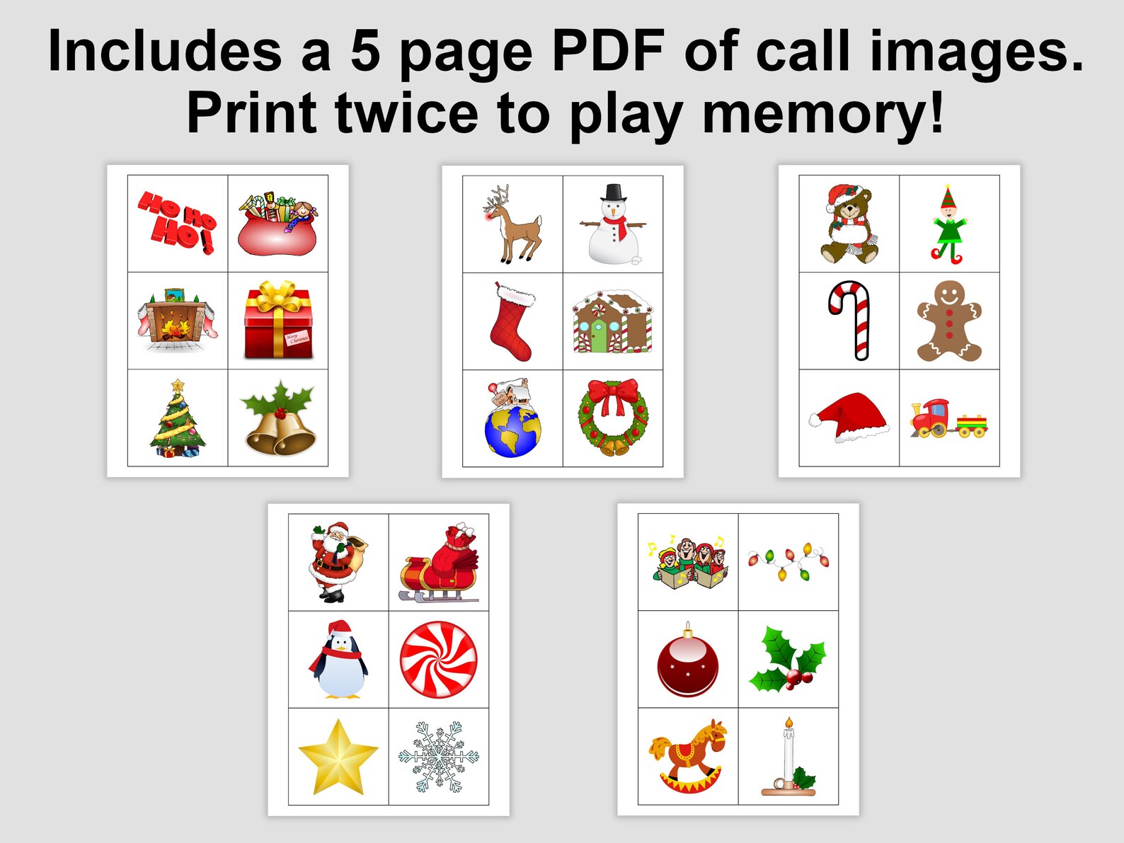 50 Christmas Bingo Cards Pdf Download 1 per Page Instant - Etsy