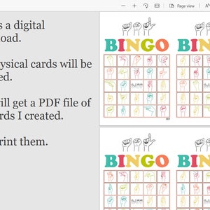 100 ASL Bingo Cards Prints 1 and 2 per Page Instant Pdf | Etsy